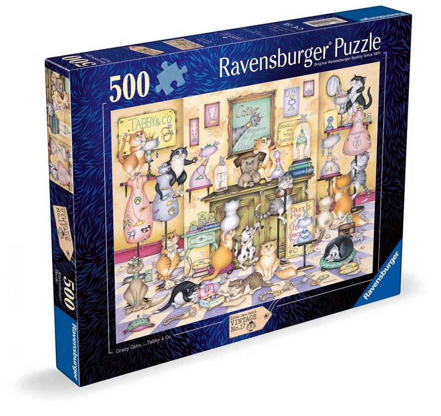 Ravensburger - Crazy Cats - Tabby & Co - 500 Piece Jigsaw Puzzle – The ...