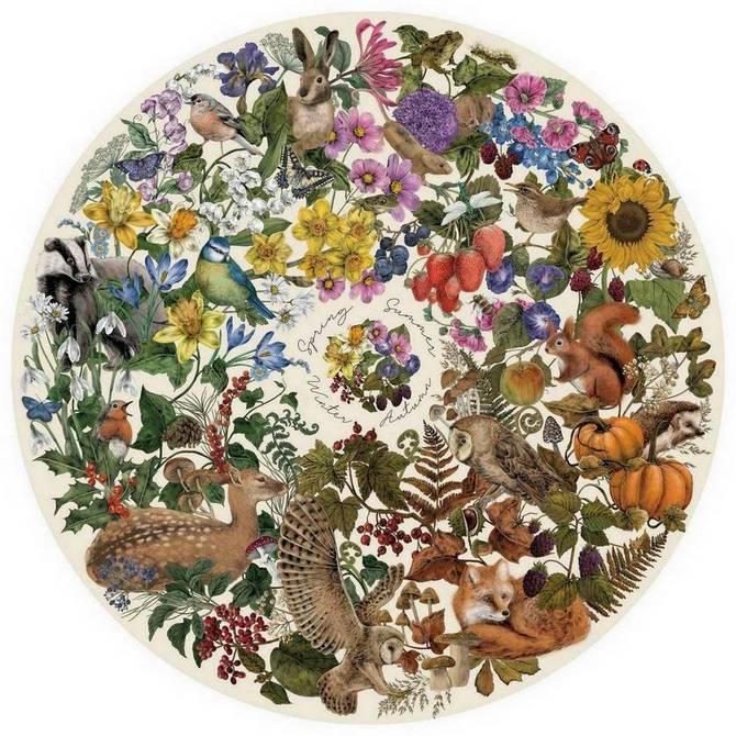 Gibsons - The Art File Natures Seasons - 500 Piece Circular Jigsaw Puz ...