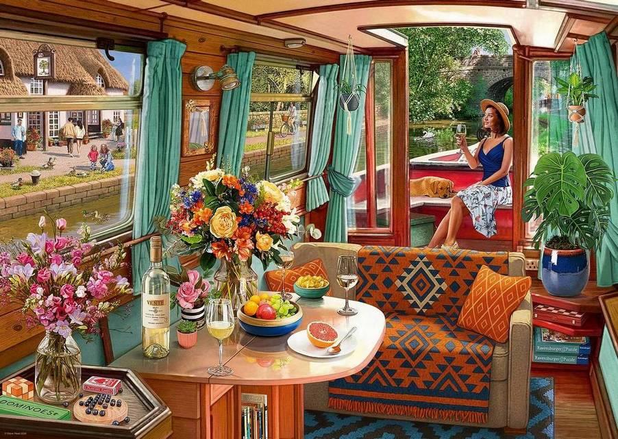 Ravensburger - View from my Window No 1 - Canal Boat - 1000 Piece Jigs ...