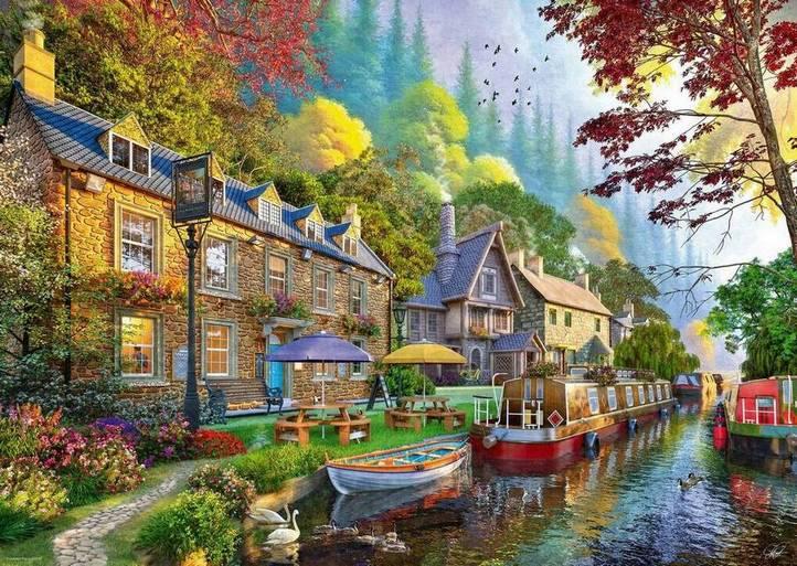 Ravensburger - Down the Lane No 6 - Canal side Lane - 1000 Piece Jigsa ...